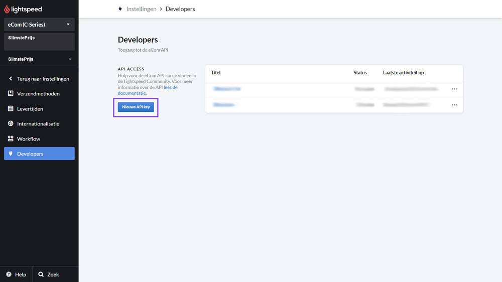 API Keys Aanmaken In Lightspeed T.b.v. Repricer Scan Tool #1