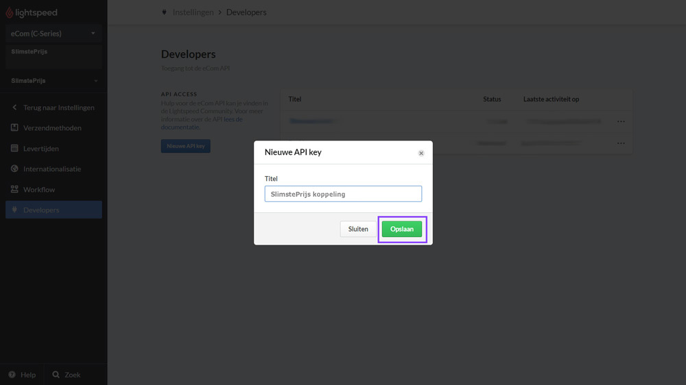 API Keys Aanmaken In Lightspeed T.b.v. Repricer Scan Tool #1